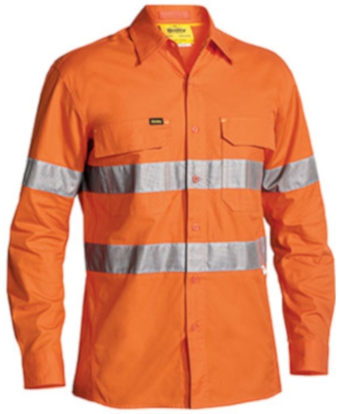 3M Taped X Airflow™ Ripstop Hi Vis Shirt - Long Sleeve - Orange | Hi ...