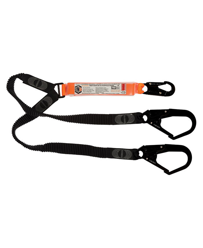Elite Double Leg Elasticated Lanyard with Hardware SN & SD X2 | Safety ...