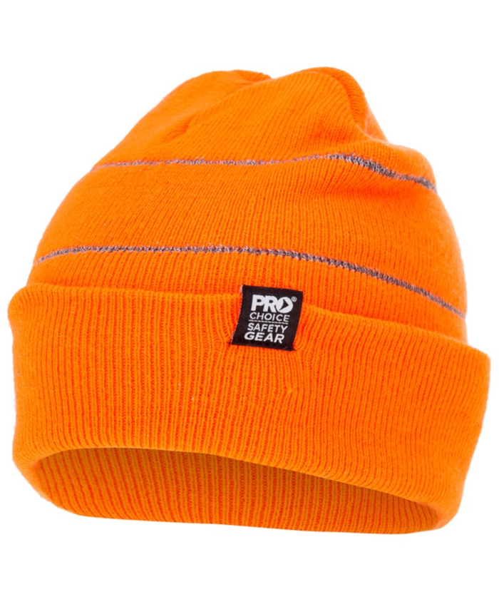 Hi-Vis Orange Beanie with Retro-reflective Stripes | Hi Vis Beanie ...