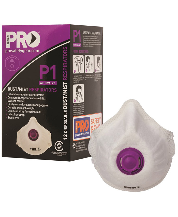 P1 with Valve Respirators - Box of 12 | Respirator | Pro Choice Safety