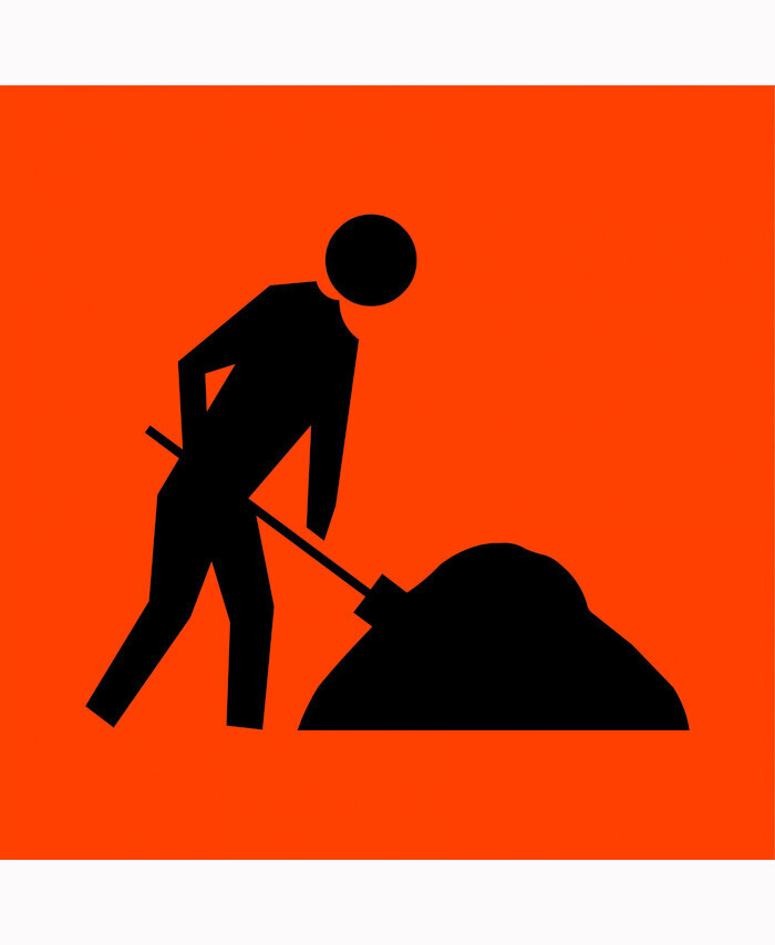 600x600mm - Aluminium - Class 1 Reflective - Symbolic Worker Picto ...